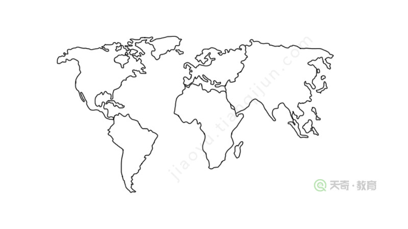 世界地图简笔画步骤 天奇教育